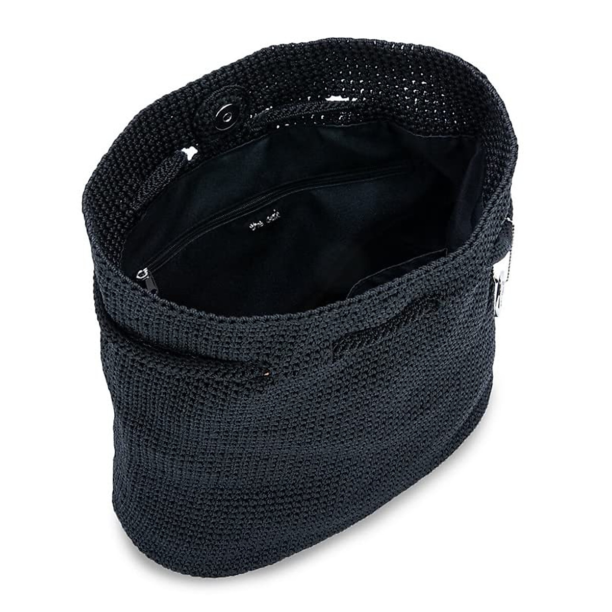 The Sak Crochet Craze Dylan Backpack, Large Lightweight Bag with Dual Straps, Black