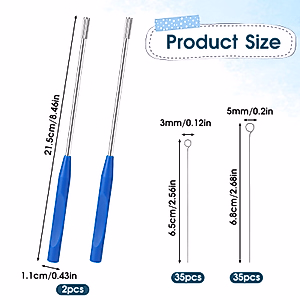 2 Pieces Inoculation Loop Mycology Reusable Supplies Inoculation Loop Kit with 70 Replaceable Chromium Alloy Needle Tip Inoculation Loops for Kit Laboratory Research Tools