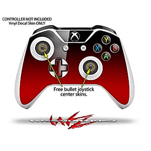 WraptorSkinz Decal Vinyl Skin Wrap Compatible with Xbox One S Console and Controllers - Smooth Fades Red Black