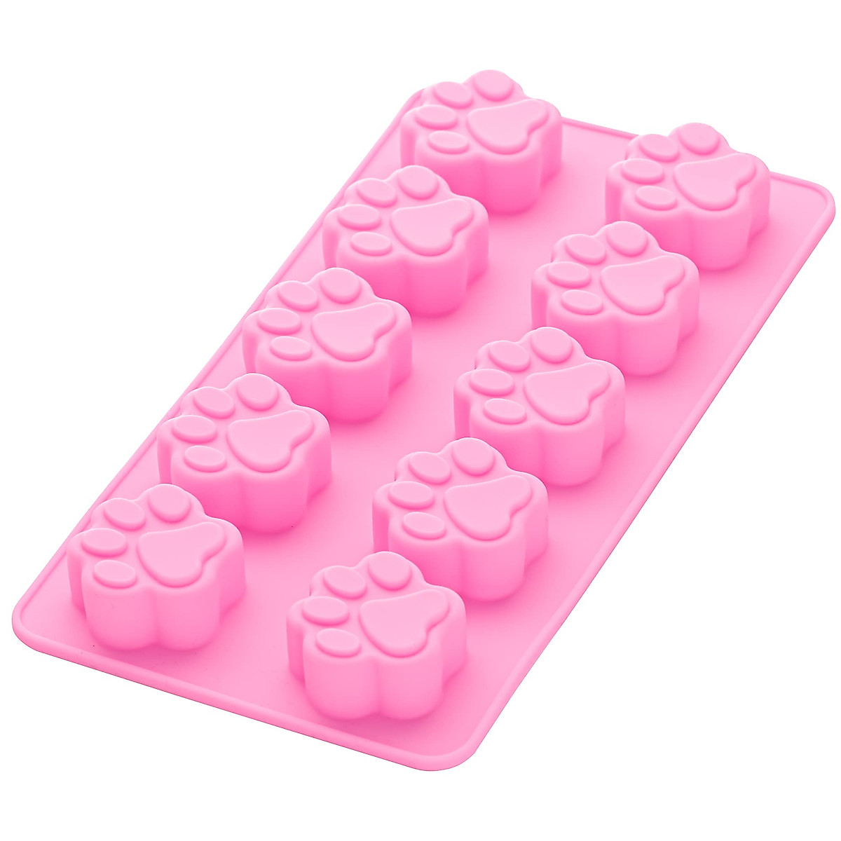TYH Supplies Silicone Dog Treat Mold | 2 Pack - 28 Cavity | Food Grade Non-Stick Dog Bone and Paw Mold Trays For Baking, Candy, Jelly, Ice Cubes, Puppy Treats, and Biscuits