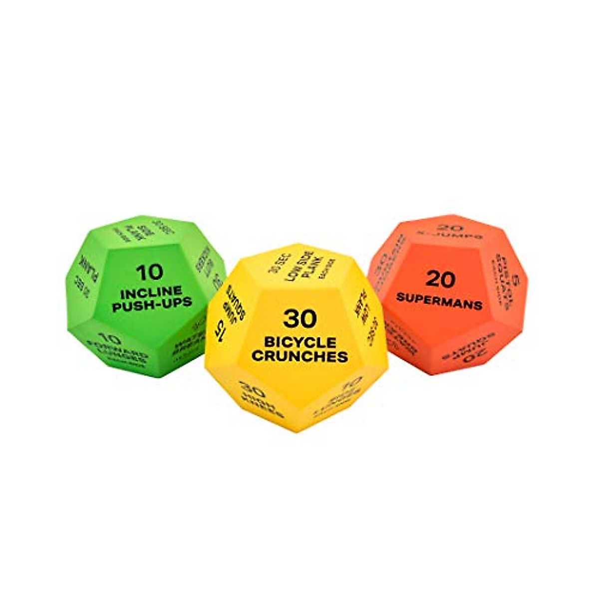 Altair Exercise Dice - Full Body HIIT Workout - Perfect for Home Gym Bodyweight Workout, Strength Training & Cardio, Three 12-Sided Workout Dice, Illustrations & Mesh Bag
