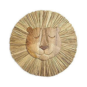Crane Baby Safari Nursery and Toddler Room Décor, Wooden Animal Wall Décor for Boys and Girls, Lion, 21" x 21"
