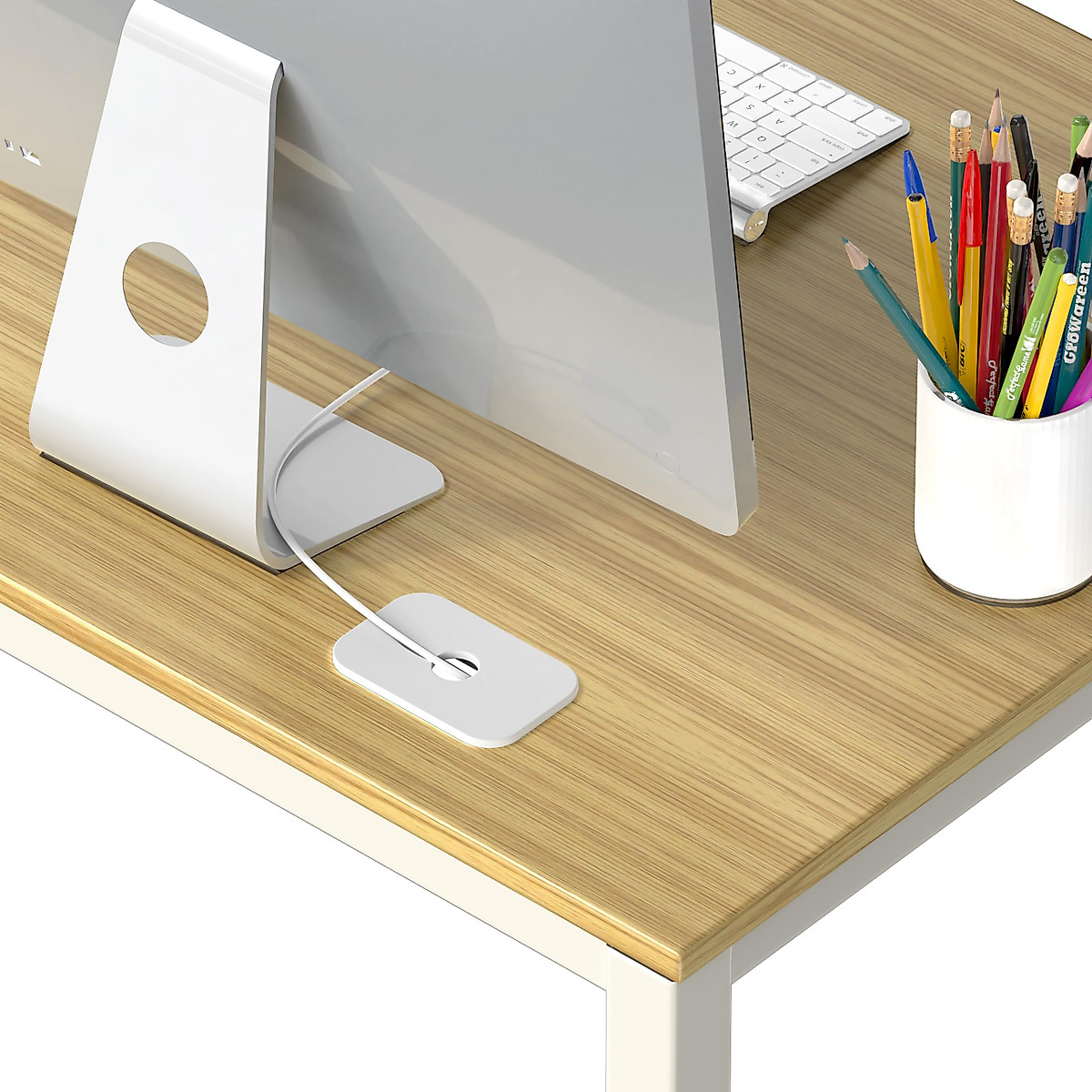 SHW Artwork Office 48-Inch Computer Desk, Oak