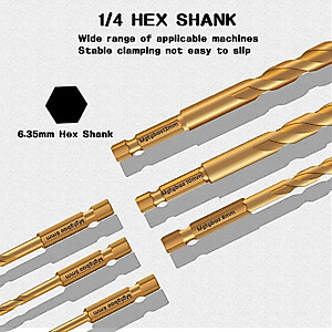 12PC Golden Concrete Drill Bit Set, Mgtgbao Masonry Drill Bits for Tile,Brick, Plastic and Wood Best for Wall Mirror and Ceramic Tile on Concrete and Brick Wall (3/16-1/2")