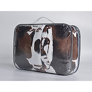 NativeSkins Faux Cowhide Throw Blanket (4.2 x 5.3 ft) - Plush and Cozy Cow Print