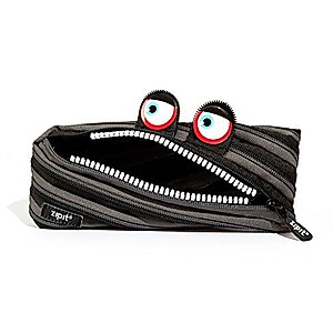ZIPIT Wildlings Pencil Case for Kids | Pencil Pouch for School, College and Office | Pencil Bag for Boys & Girls (Black)