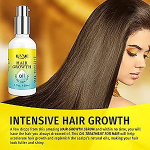 Luv Me Care Hair Growth Oil with Biotin and Castor oil 2 Pack - Biotin hair growth serum for Stronger, Thicker, Longer Hair 1.7 oz