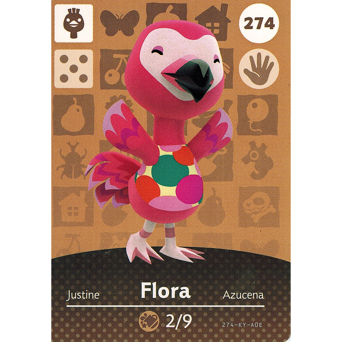 Nintendo Animal Crossing Happy Home Designer Amiibo Card Flora 274/300 USA Version