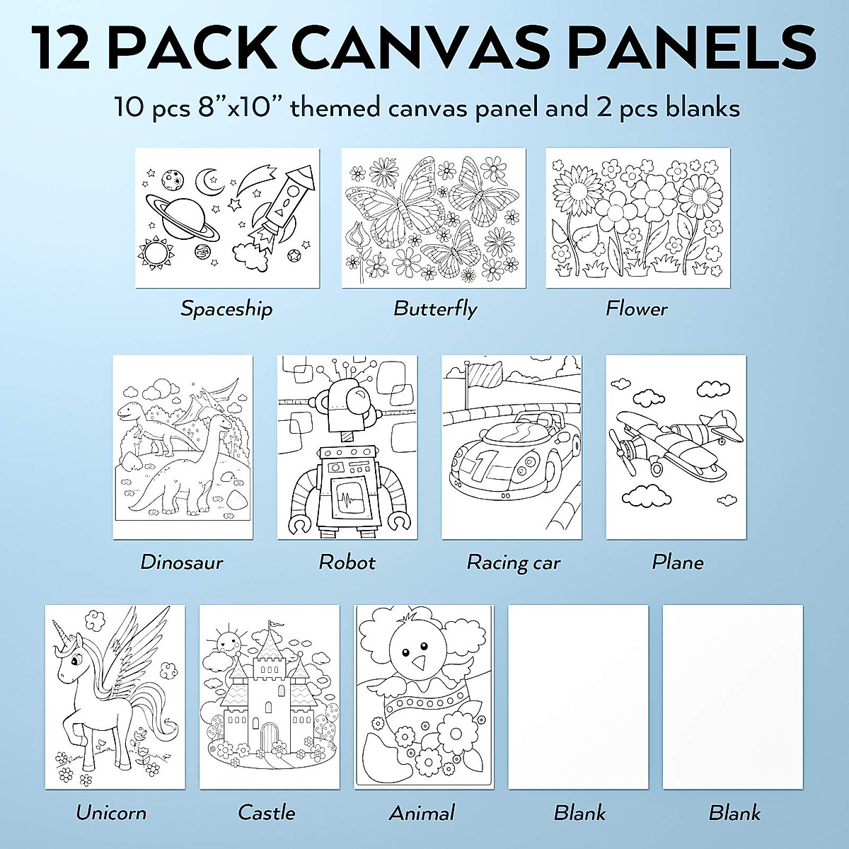 Nicpro 60 PCS Art Paint Set for Kids & Adult, Washable Watercolor Sip Painting Supplies Kit for Beginner with 24 Tube Water Color Paint, 8 Brushes,12 Canvas, Smock, 25 Papers Easel Sponge Palette Bag