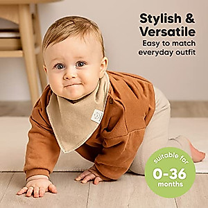 8-Pack Organic Baby Bandana Drool Bibs for Girls - Baby Bibs for Baby Girls, Baby Boys, Soft Cotton Bandana Bibs, Baby Drool Bib, Teething Bibs for Infant, Toddler, Bib Girl (Muted Pastel)