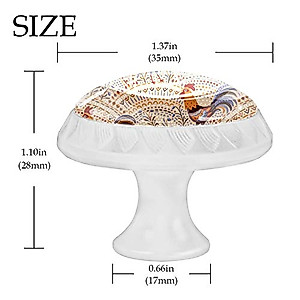 ZJ Cock Rooster Crystal Cabinet Knob for Dressers Wardrobes Bedside Table Nightstand Bookcase, 4 PCs