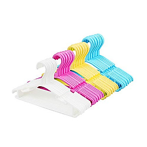 Tebery 40 Pack Plastic Kids Baby Hangers Nonslip Assorted Color Children Toddler Hangers for Laundry and Closet