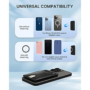 typecase Magnetic Wallet Compatible with Magsafe: Magnetic Phone Wallet & Card Holder for Apple iPhone 16 15 14 13 12 Pro Max - Adjustable Mag Safe Wallet Stand with 4 Card Slots - Black