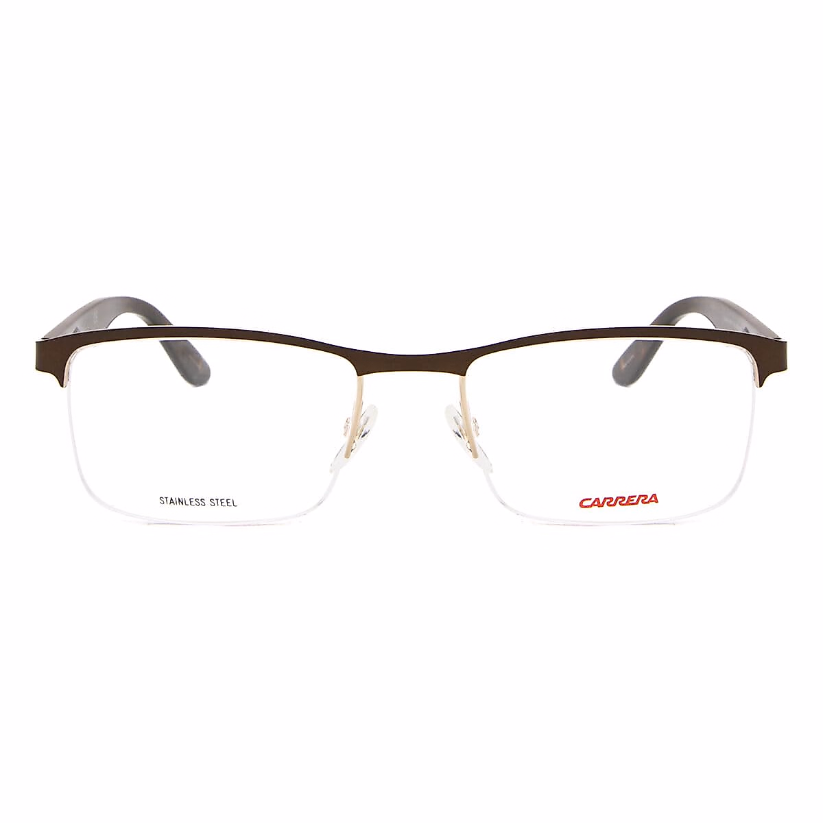 Carrera Men's 6623 Rectangular Prescription Eyewear Frames, Brown Gold Havana, 54mm, 19mm