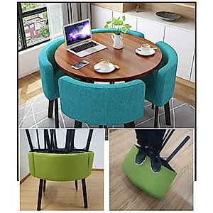 Office Reception Round Table- Office Table and Chair Set Reception Coffee Table, Living Room Table and Chair Set Balcony Restaurant Combination Table Simple Modern Small Round Table Reception Business