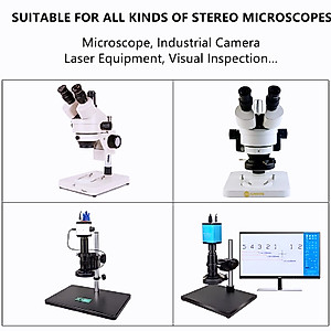 Microscope 144 Led Ring Light Adjustable Illuminator,Microscope Light Source for Lab Stereo Microscope,with Industry Power Adapter for Eg-sm Eyepiece Eyeshields Or Eye-Guards (Black)