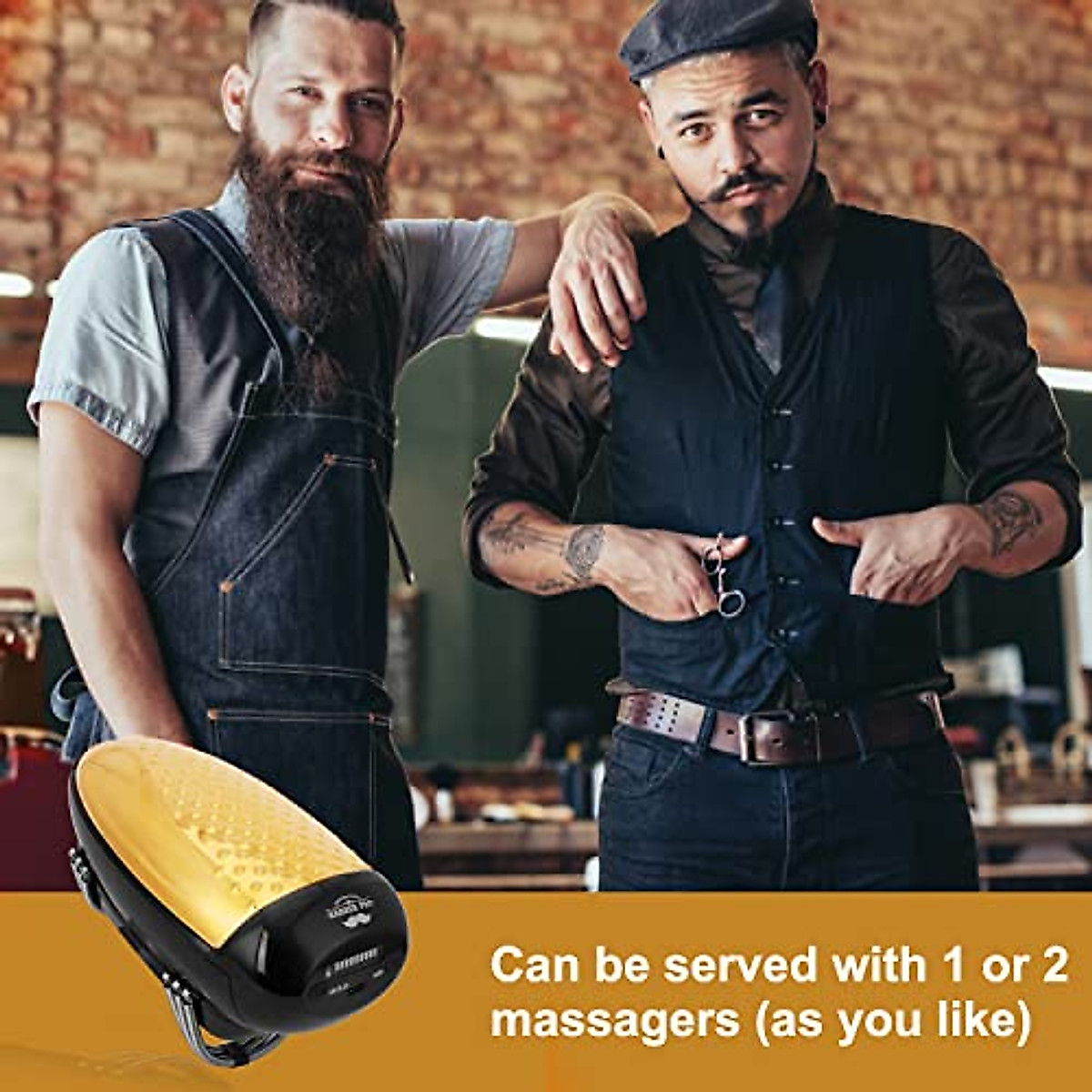 Professional Cord/Cordless Handheld Heat Massager,USB Charge Vibration Neck/Legs/Hand Massage, 2 Massage Nodes，1 Hot Button (Convex)