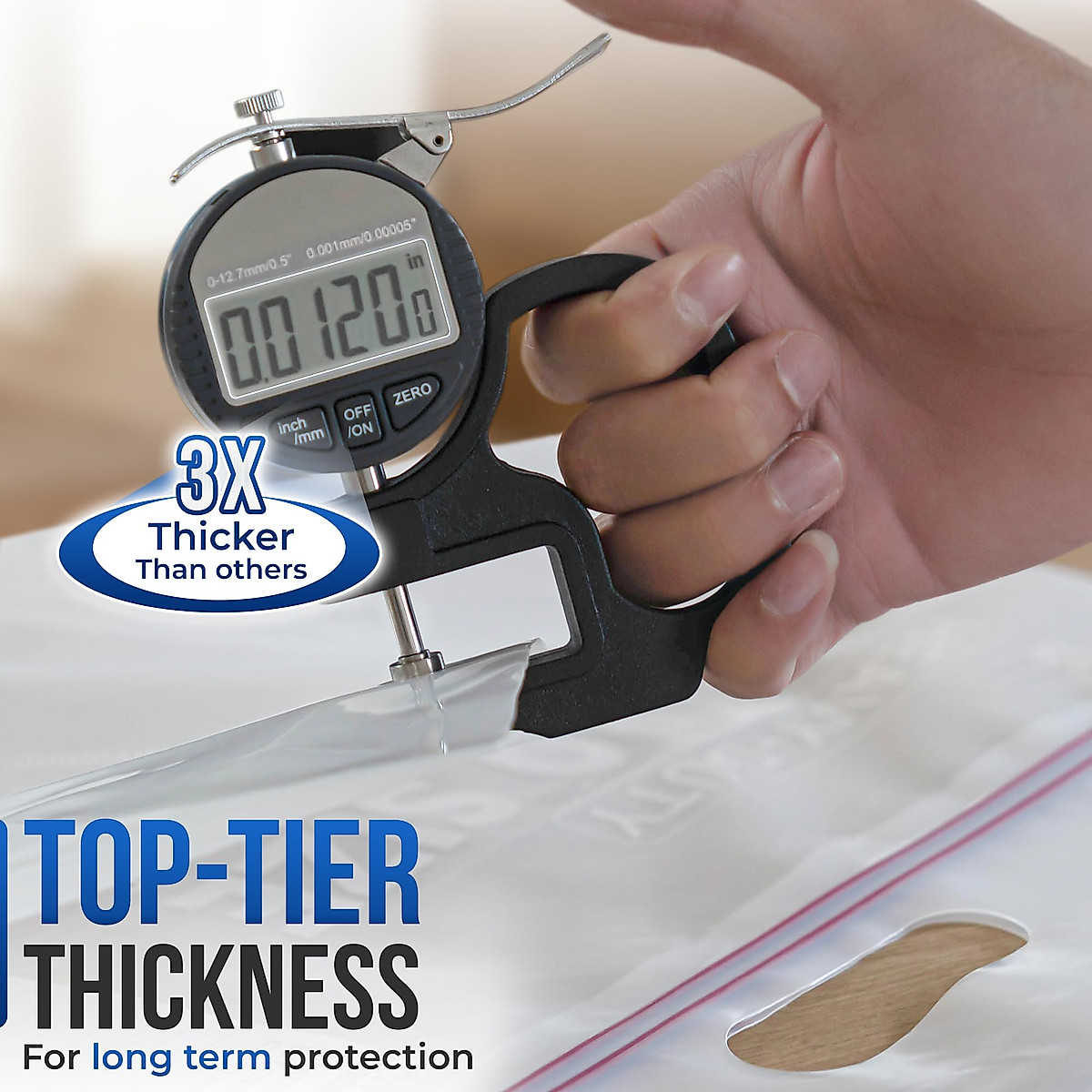 10 GALLON Jumbo Storage Bag with Handle, 12 MIL Extra Heavy-duty Clear Big Plastic 20x26''- Double Reclosable Zip Poly Bags with Resealable Lock Seal Zipper, 10 Bags