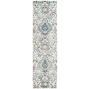 SAFAVIEH Madison Collection Runner Rug - 2'3" x 12', Cream & Light Grey, Boho Chic Glam Paisley Design, Non-Shedding & Easy Care, Ideal for High Traffic Areas in Living Room, Bedroom (MAD600C)