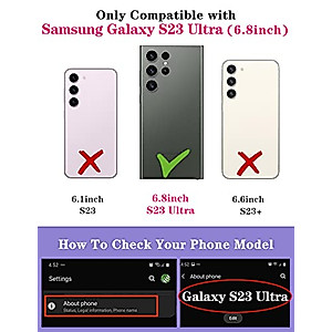 Goocrux (2in1 for Samsung Galaxy S23 Ultra Case Floral Flowers for Women Girls Girly Phone Cover Cute Lavender Flower Design with Slide Camera Cover+Ring Holder Purple Cases for S23 Ultra 5G 6.8''