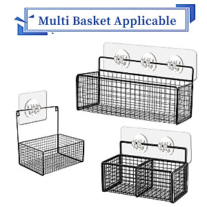 6 Pcs Shower Caddy Adhesive Replacement Shower Adhesive Hooks Waterproof Strong Adhesive Wall Hooks No Drilling Organizer for Bathroom Storage Shelves and Kitchen Racks