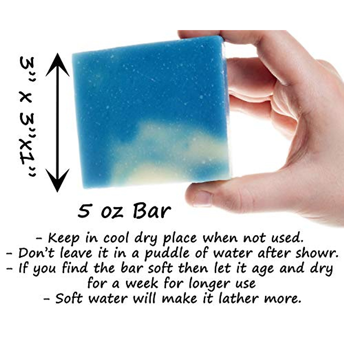 360Feel Men's Cool Water Cologne Soap -Large 5oz Organic Castile Handmade Soap bar -Bold Masculine fragrance- Pure Essential Oil Natural Soaps- Made in USA