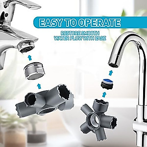 Enhon 10 in 1 Faucet Aerator Removal Tool Faucet Aerator Key for Hidden Threaded Aerator/Aerator with Housing (Cut Edge&Round) Aerator Tool with Size M16.5/M18.5/M21.5/M22/M24/M28 Aeration Tool