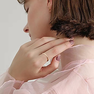 ZOERAY 5 PCS 14K Gold Plated Stacking Rings for Women Thin Gold Stackable Band Ring No Tarnish Simple Knuckle Rings Filled Rose Gold Silver Gold Rings Set Size 5-10