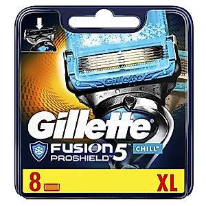 Gillette Fusion5 ProShield Chill Razor Blades for Men, 8 Refills with Cooling Technology, Mailbox Sized Pack