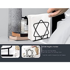 LEVIMETREE Napkin Holder, Christmas Napkin Holder for Kitchen Table, Holder Tissue Dispenser, Tabletop Paper Napkin Holder Stand for Home Kitchen Restaurant Christmas Party, Christmas Gift, Black