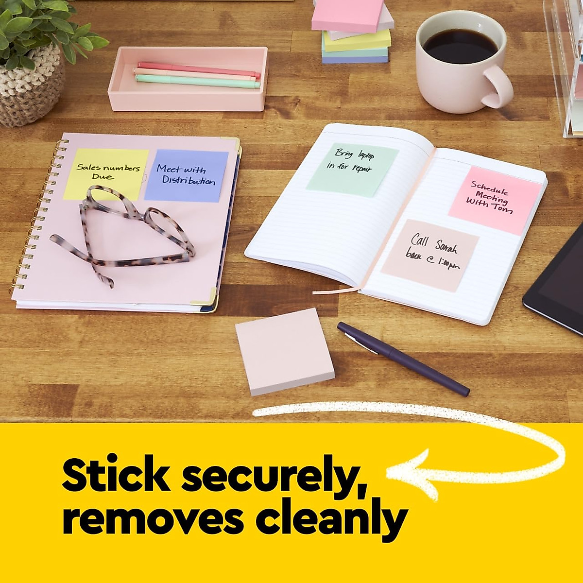 Post-it Notes, 3x3 in, 18 Pads, America's #1 Favorite Sticky Notes, Canary Yellow, Clean Removal, Recyclable (654-14+4YW)