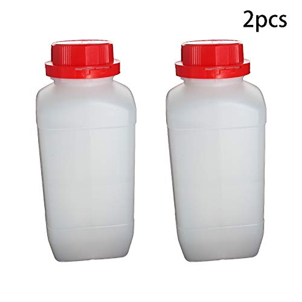 Othmro 1500ml/51oz Plastic Lab Chemical Reagent Bottles,2pcs 50mmx225mm(IDxH) Square Wide Mouth Liquid/Solid Sample Storage Container Sealing Bottles Red with Anti-theft Cap