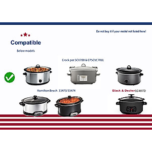 Oval glass lid for 7qt slow cooker compatible with Crock pot, Hamilton Beach, Black &Decker slow cooker and most brand in market 7quart slow cooker
