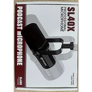 FDUCE SL40X XLR Dynamic Microphone for Vocal Recording, Podcasting, Gaming, Live Streaming&Broadcasting, All Metal Cardioid Mic, Voice-Isolating Technology -Black