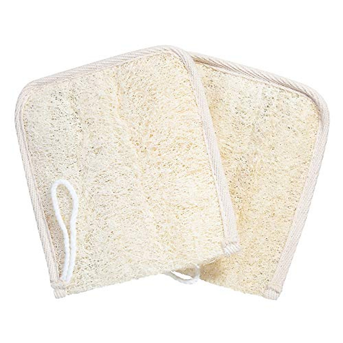 SRIVILIZE888 Scrub Soap Bags Natural Organic 100% Loofah fibres Sponge Scrubbing Exfoliating Soap Pouch Eco-Friendly Young Smooth Skin for Bath Shower (Set of 2)