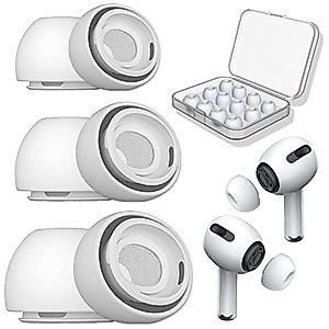 6 Pairs Airpod Pro Ear Tip Noise Cancellation, Replacement Ear Tips for Airpods Pro 2 with Case, Soft Silicone Earbuds Tips for Long Time Use, White, S/M/L