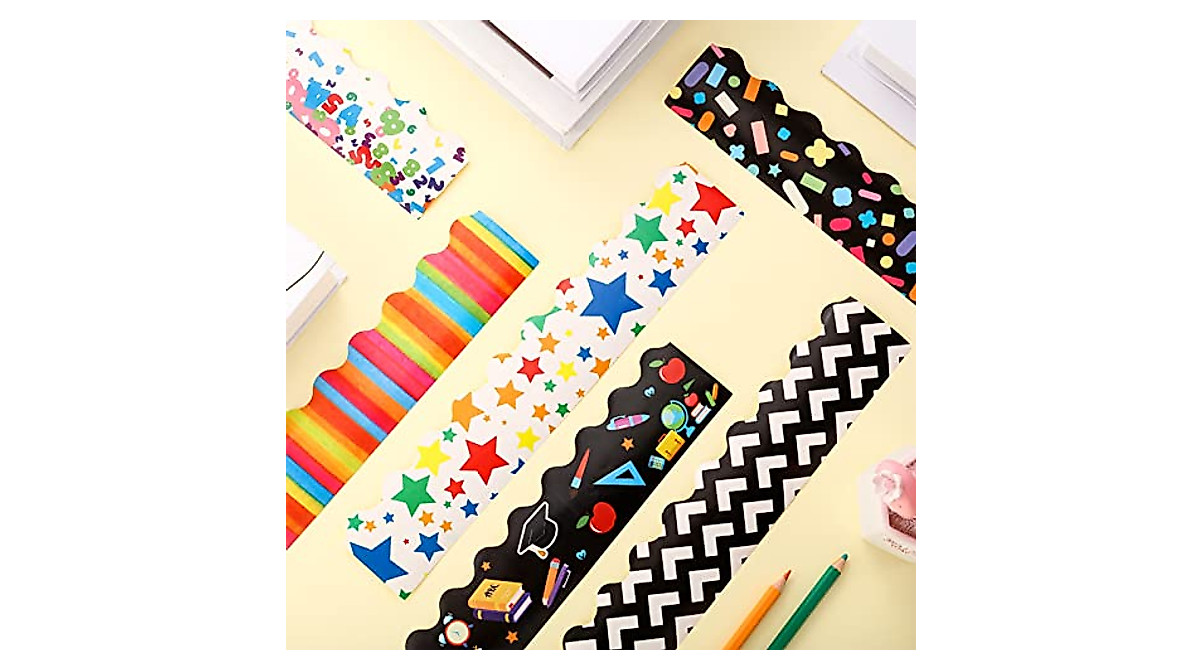 Vibrant Confetti Bulletin Board Borders - 72 Packs