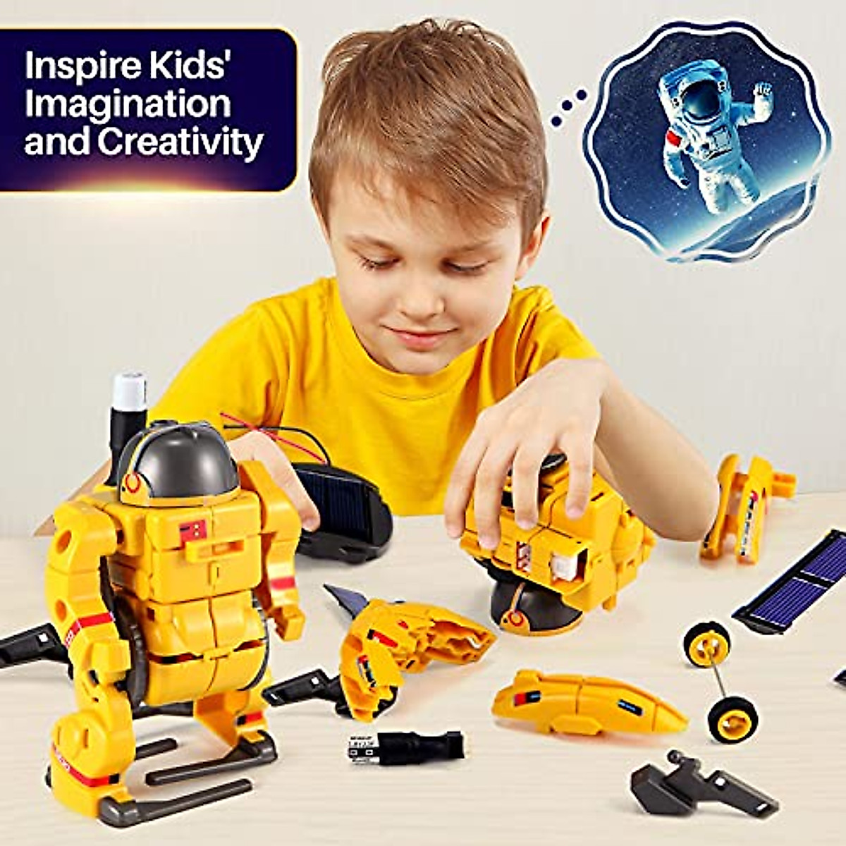 STEM Projects for Kids, Science Kits for Boys, Solar Space Toys Gifts for 8-14 Year Old Teen Boys Girls, 120Pcs Building Experiments Robots for Teenage Ages 9 10 11 12.