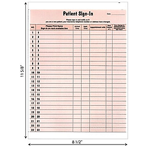 Tabbies Patient Sign-In Label Forms, 8-1/2" x 11" Form, Salmon, 23 Labels/Sheet, 125 Sheets/Pack (TAB14530)