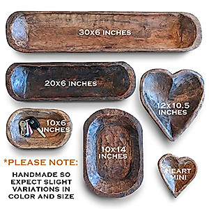 MAINEVENT Decorative Bowl Home Decor 10 Inch, Wooden Dough Bowl Decor, Wooden Bowl Decor, Wood Bowl Dining Room, Table Centerpiece Decor Bowl, Wood Bowl Decorative Wood Dough Bowl Centerpiece Bowl