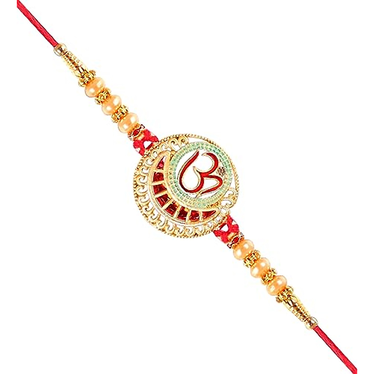 CHERKRAFT Rakhi Thread for Brother Men/Boy - Designer Rakhi with OM Symbol for Rakshabandhan (Pack of 1) (Design 4)