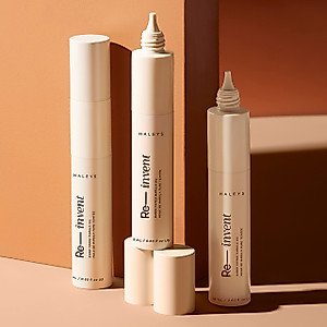 HALEYS Skin Tint Set (Light Neutral): Re-invent Sheer Tinted Marula Oil, Skin Tint, Tinted BB Moisturizer, Face Oil, Hydrating Glowing Skin, Brilliant Kabuki Brush, Streak-free Blending, Buff, Blurs