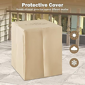 Giantex Propane Tank Cover Table - 16" Square Hideaway Table w/Waterproof Cover and Side Handles, Outdoor Terrazzo Storage Side Table, 20 lb Propane Tank Side Table for Fire Pit Gas Grill Griddle