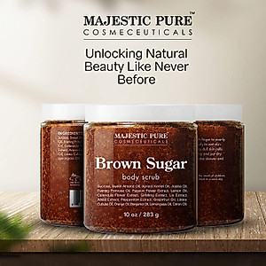 Brown Sugar Body Scrub for Cellulite and Exfoliation - Natural Body Scrub - Reduces The Appearances of Cellulite, Stretch Marks, Acne, and Varicose Veins, 10 Ounces