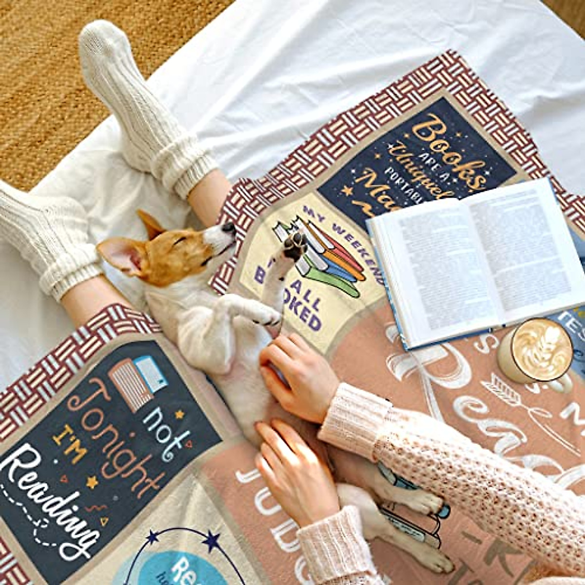 Sqovulw Book Lovers Gifts Mothers Day Reading Blanket Gifts for People Who Like to Read Gifts for Book Lovers Women Gifts for Readers Librarian Gifts Book Lovers Throw Blanket 60X50 Inch