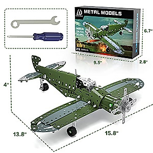 Lucky Doug Building Toys Airplane Model Set -258 Pieces DIY Building Stem Projects Toys for Kids Boys Ages 8-12 and Older,Building Assembly Science Educational Toys Set Gifts for Model Aircraft Fan