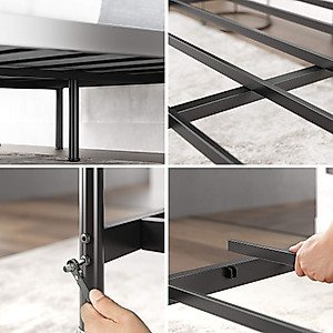 ZINUS Florence Full Panel Metal Platform Bed Frame / Mattress Foundation / No Box Spring Needed / Easy Assembly, Black, Twin