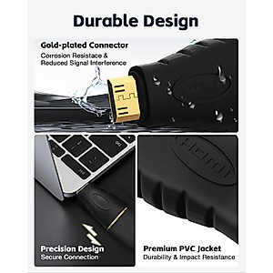 VCE Mini HDMI to HDMI Adapter, 4K HDMI Female to Mini HDMI Male Adapter, Gold Plated Connector Compatible with Raspberry Pi, Camera, Camcorder, DSLR, Tablet, Video Card
