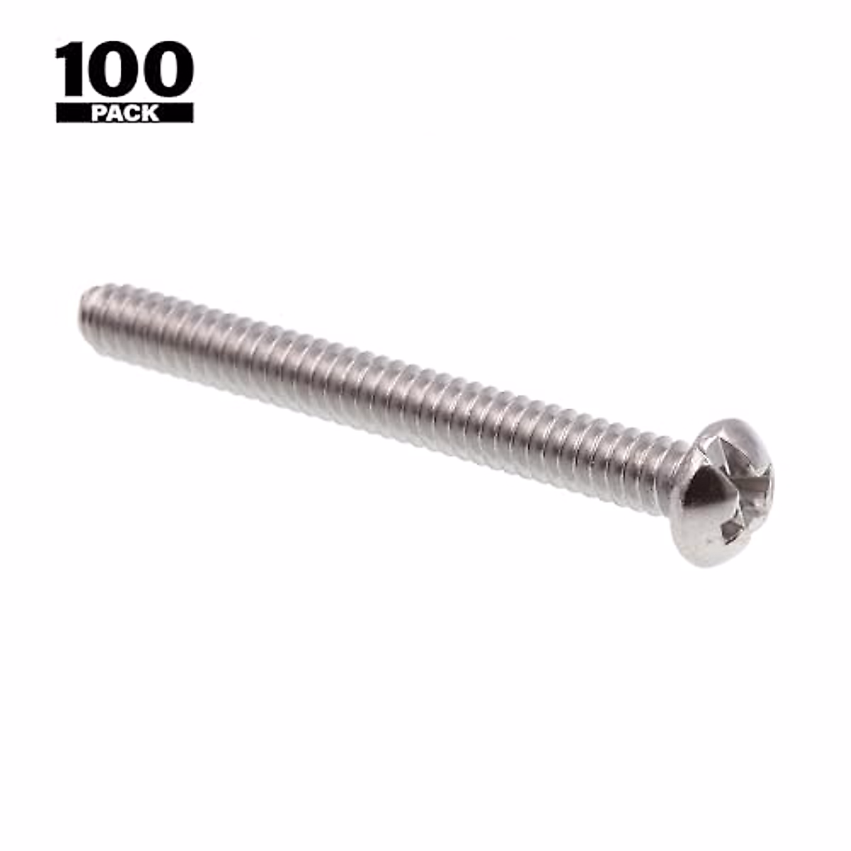Prime-Line 9003227 Machine Screw, Round Head, Slotted/Phillips Combo, #6-32 X 1-1/4 in, Grade 18-8 Stainless Steel, Pack of 100