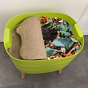 Urbalive Grey, Complete Kit | Wormery, Worm Farm, composter Design | Starter Substrate | Hemp mat + Shovel | Interior, Balcony and Garden